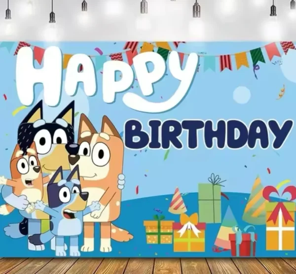 Tela para pared bluey happy birthday - CANDY PARTY